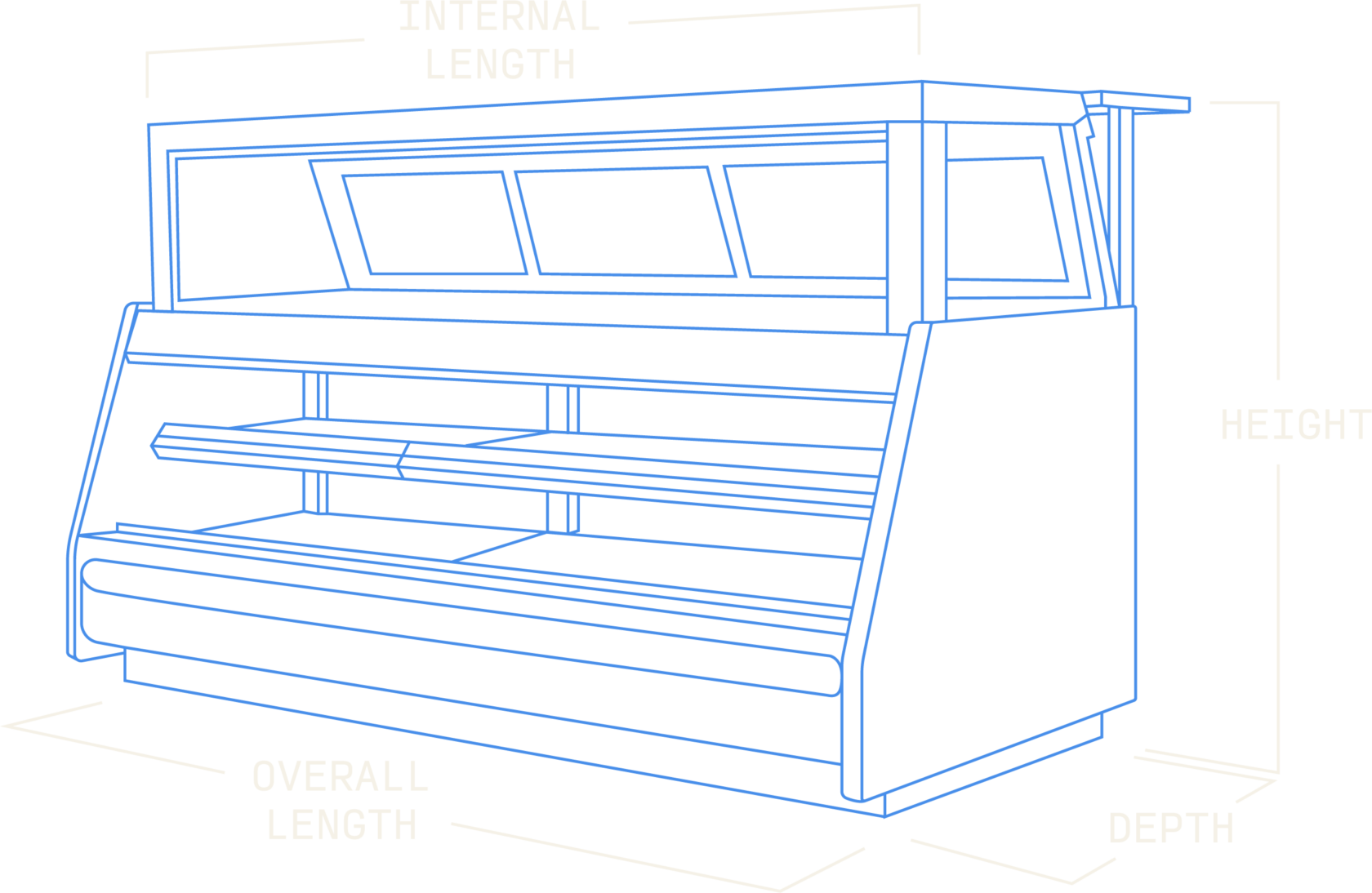 8 Ft Hot Case Self-Service - Custom Delis, Inc.